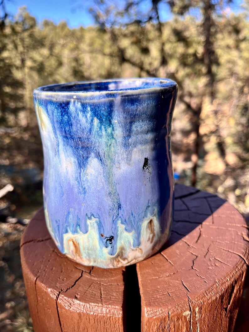 Coffee Stoneware Blue Mug Cup Pottery Rustic Vessel One of a Kind ...