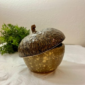 Pottery Bowl Arties Acorn Bowl Earthy Beautful Color and Lid - Etsy