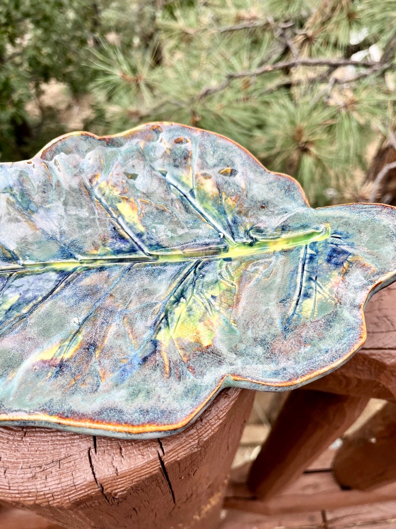 Fall Leaf, Ceramic Pottery, One-of-a-kind Handmade Serving Tray ...