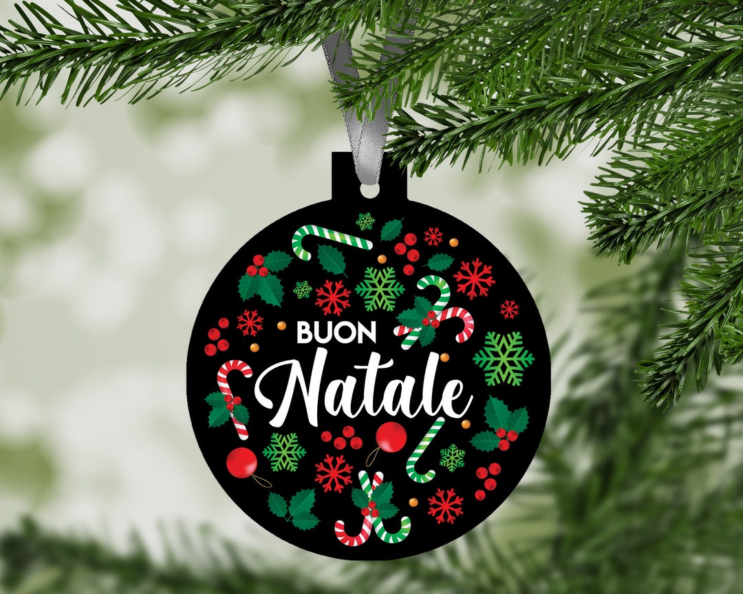 Buon Natale Ornament Aluminum Italian Christmas Ornaments Decorations ...