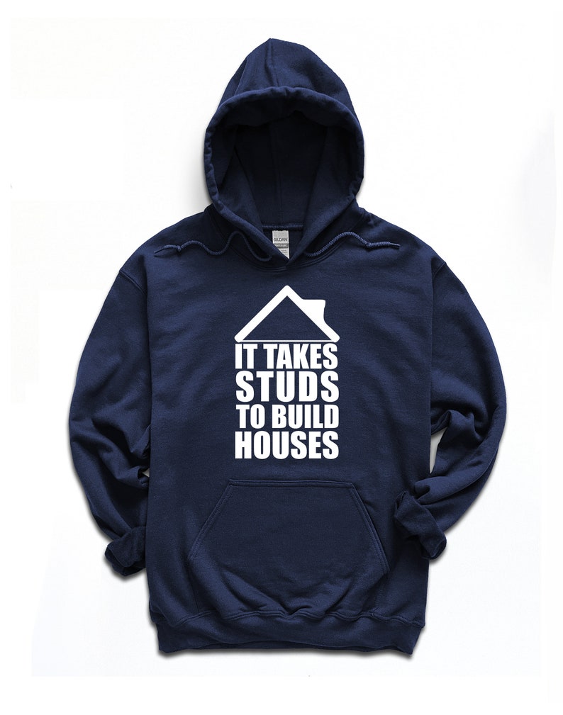Builder Hoodie It Takes Studs | Funny Construction Pullover | Carpenter ...