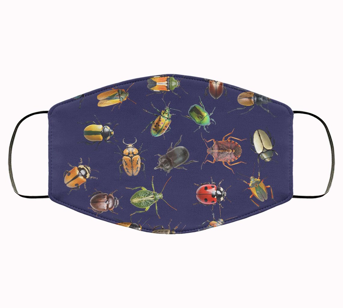 Bugs Design Face Mask / Insect Print Travel Mask / Fun Vacation ...