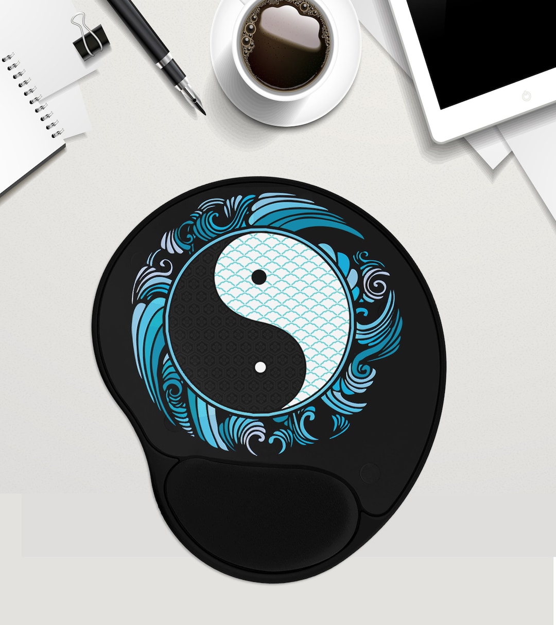 Yin Yang Symbol Mouse Pad Tai Chi Peace Yoga With Wrist Rest - Etsy