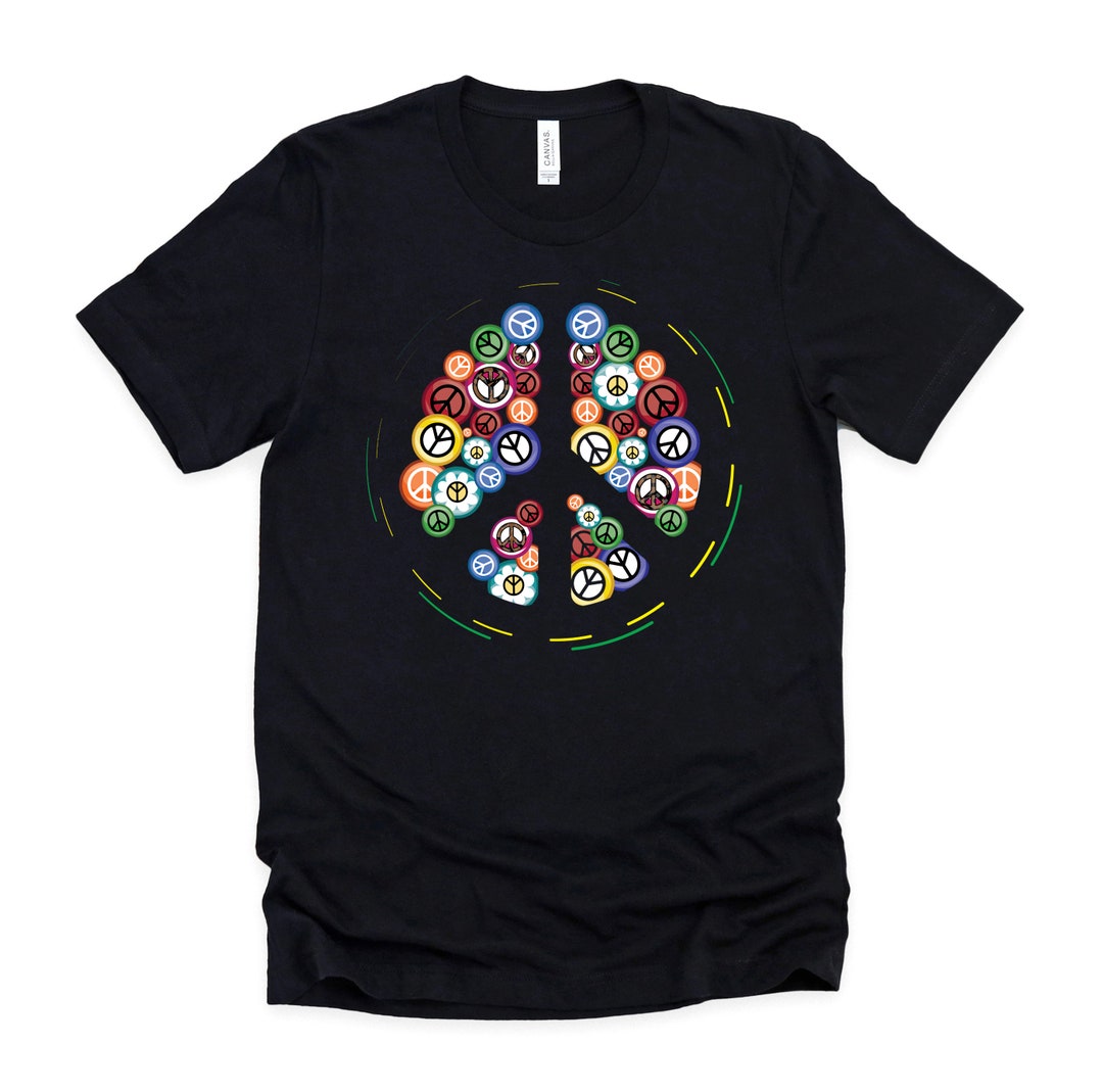 Peace Sign Buttons Shirt / Boho Peace Sign / Flower Peace Art / Peace ...