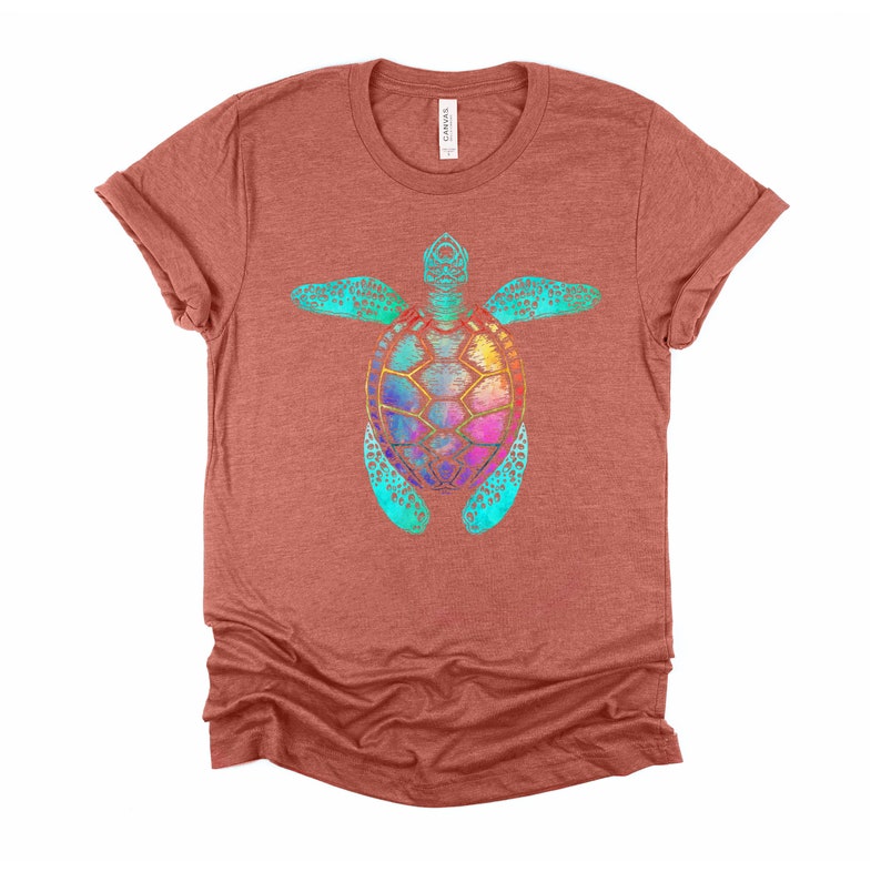 Cute Colorful Sea Turtle Shirt Rainbow Shell Tshirt Animal - Etsy
