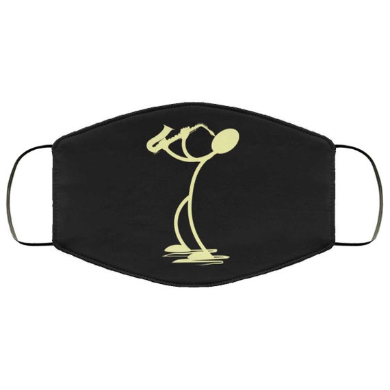 Stick Figure Saxophone Face Mask Adult & Kids Mask Stickman | Etsy