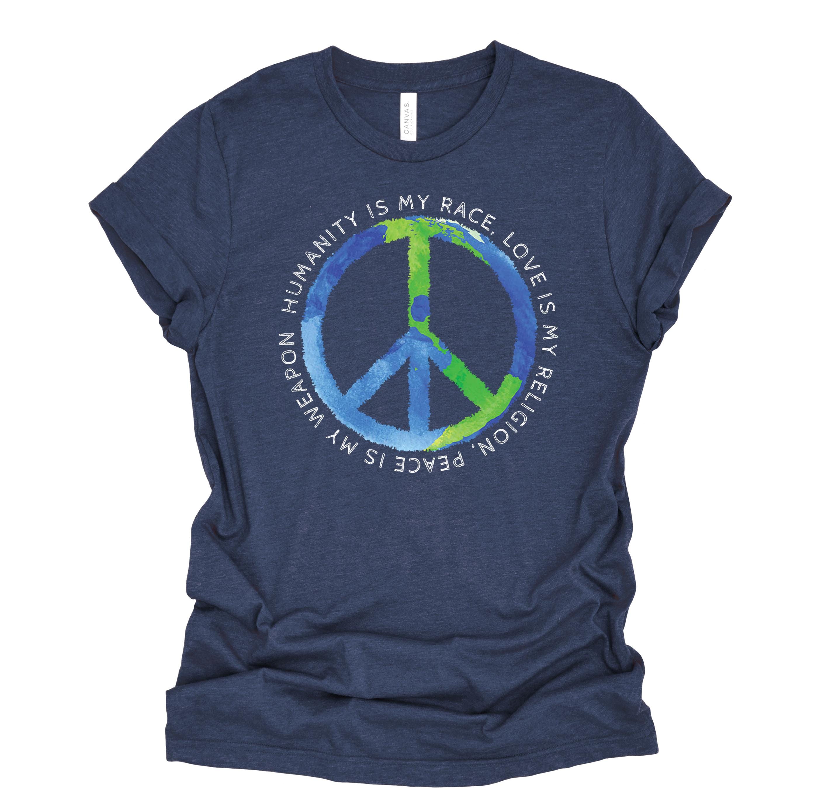 Peace Sign Shirt / Earth Day Tshirt / Humanity is My Race / Peace ...