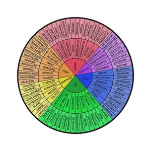 Feelings Wheel Rug 5 Ft / Emotions Wheel Round Floor Mat / Therapy Tool ...