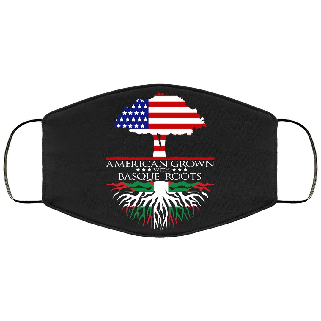 American Grown Basque Roots Face Mask Adult & Kids Mask USA Basques ...