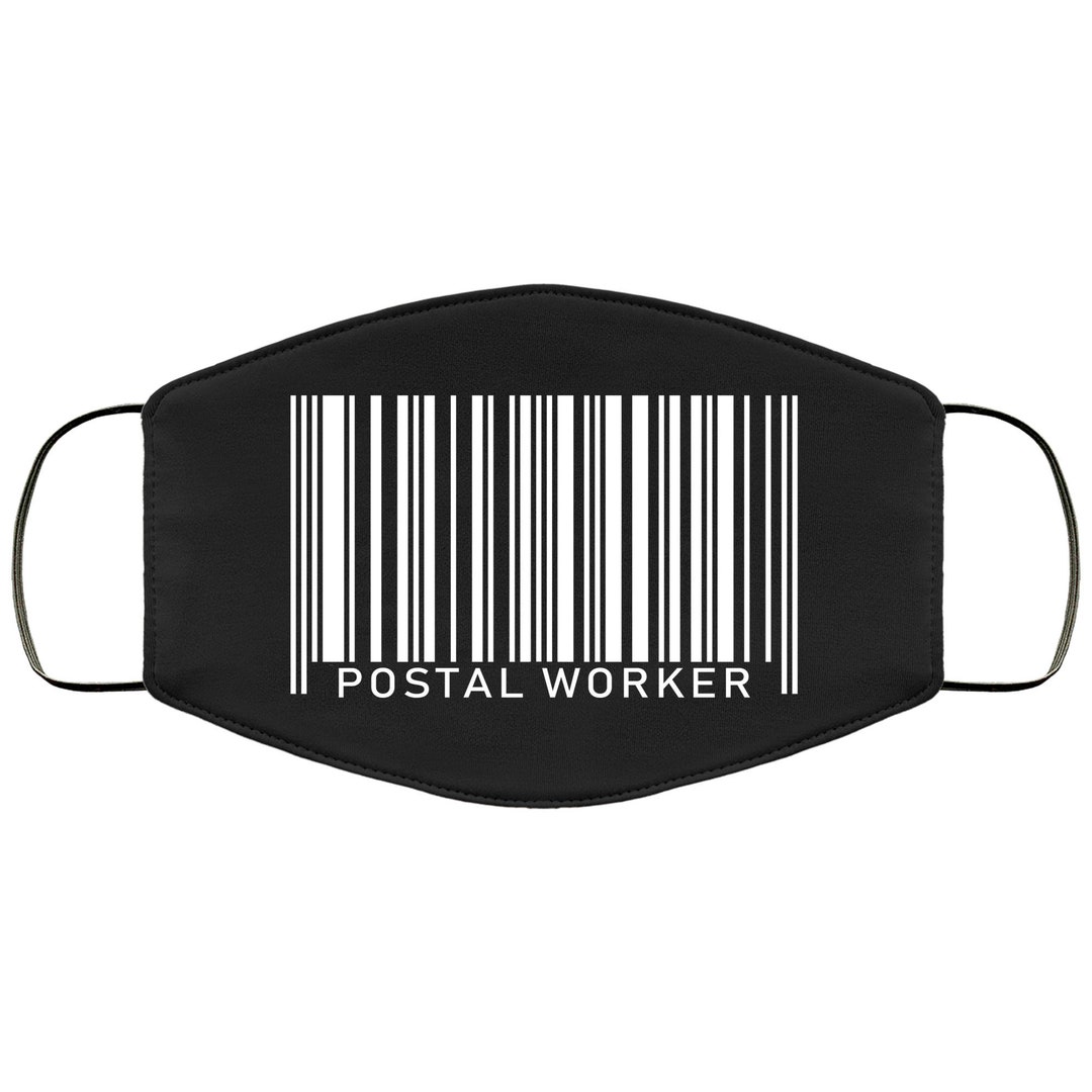 Barcode Postal Worker Face Mask Post Office Staff Mailman Face Masks ...
