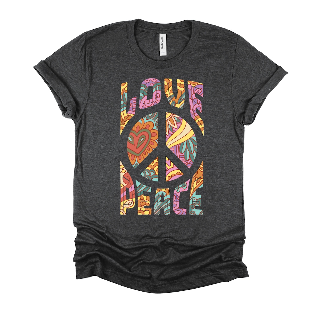 Love Peace Tshirt 60s 70s Retro Style Clothing Peace Sign - Etsy