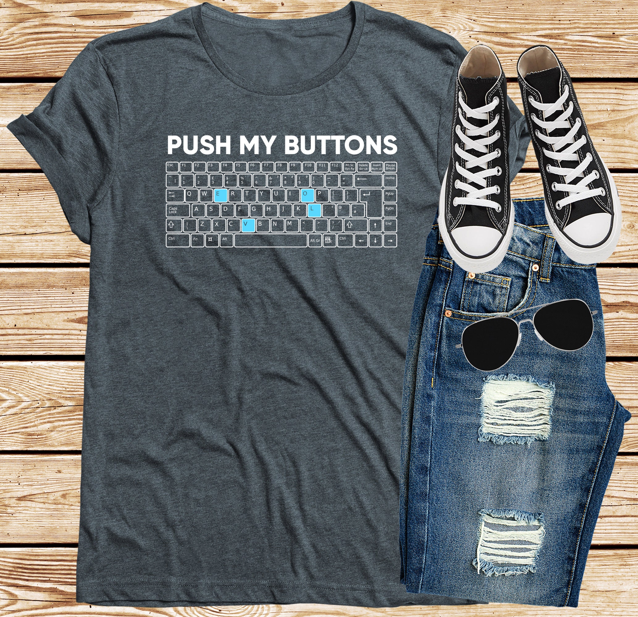 Funny Push My Buttons Tshirt Nerd Shirt Halloween Costume | Etsy