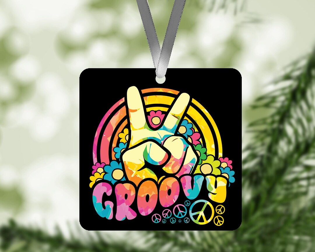 Groovy Peace Sign Ornament / Christmas Decor / Christmas Gift ...