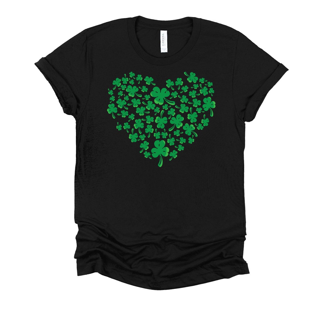 Shamrock Heart Shirt / Four Leaf Clover / St Patrick's Day / Lucky ...