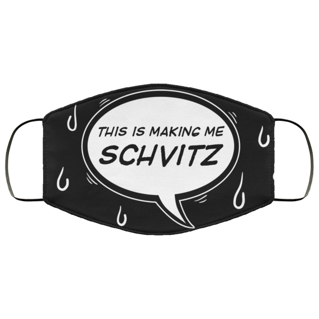 Funny Jewish Face Mask Adult & Kids Mask Schvitz Yiddish Slang Face ...