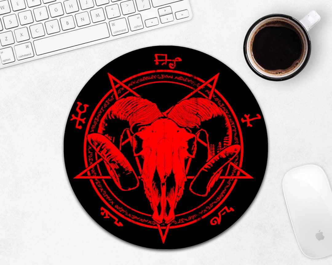 Red Pentagram Mouse Pad / Pentacle Altar / Gothic Mousepad / Cattle ...