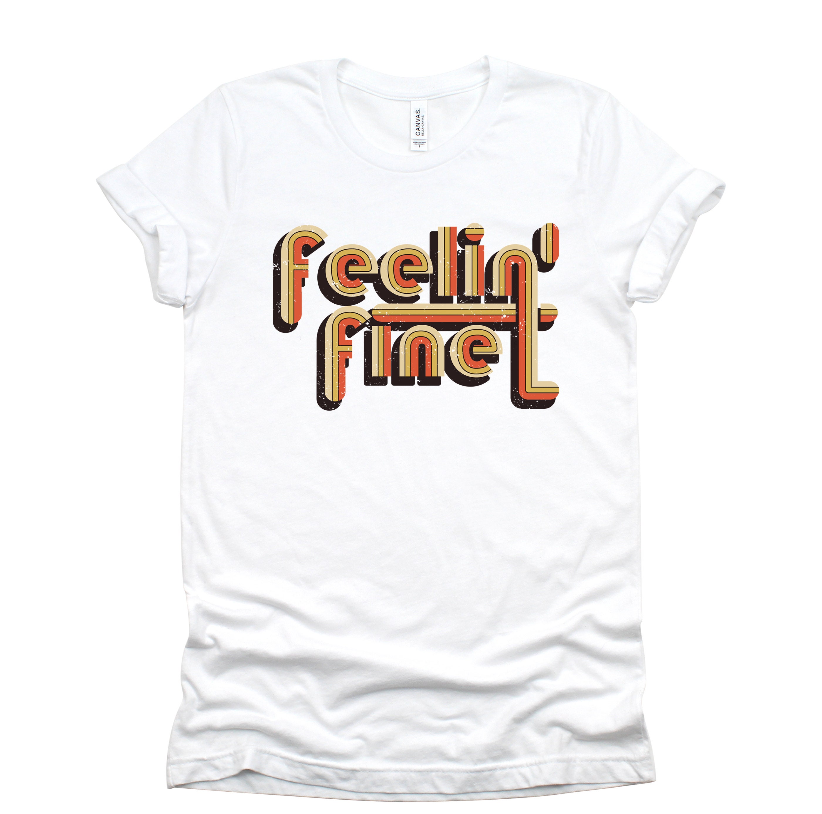 Retro Feelin' Fine Tshirt / Vintage Summer Tee / Groovy Feel Good Vibes ...