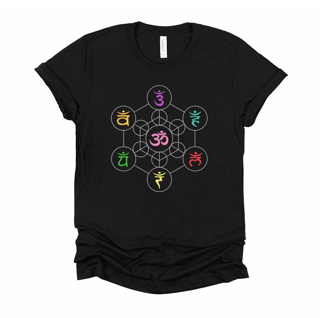 Sanskrit Calligraphy Tshirt, Chakra Alphabet Symbols, Namaste Shirt ...