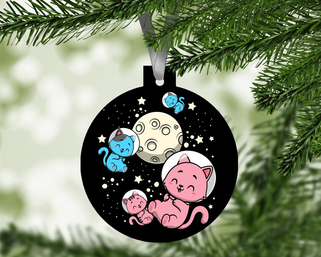 Transgender Cat Ornament / Christmas Aluminum Ornament / Bisexual ...