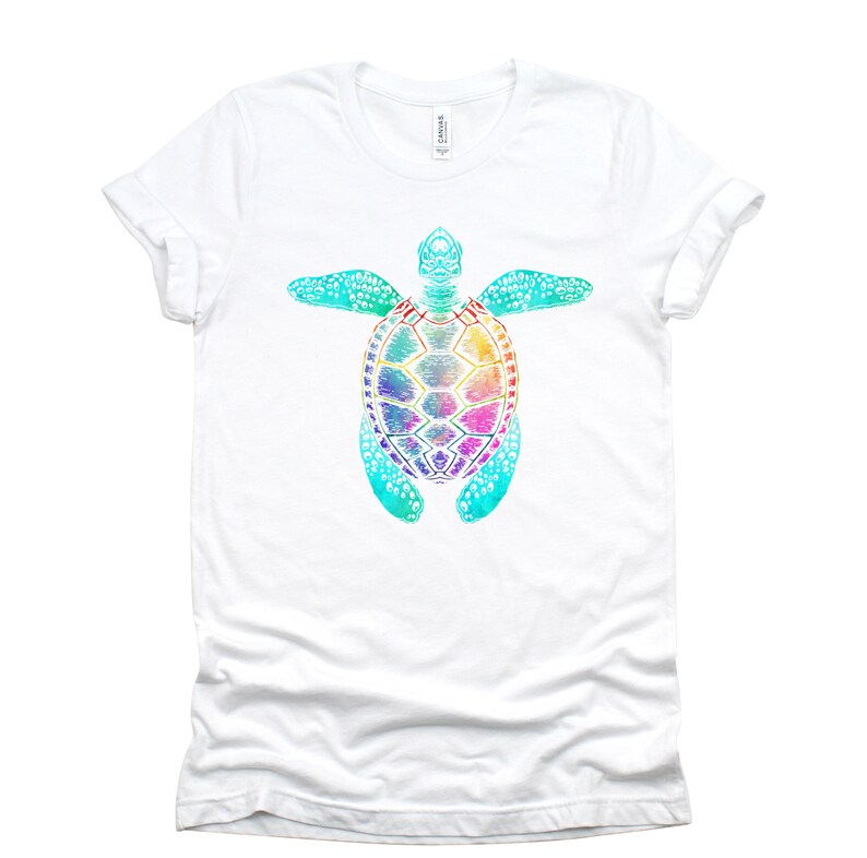 Cute Colorful Sea Turtle Shirt Rainbow Shell Tshirt Animal - Etsy