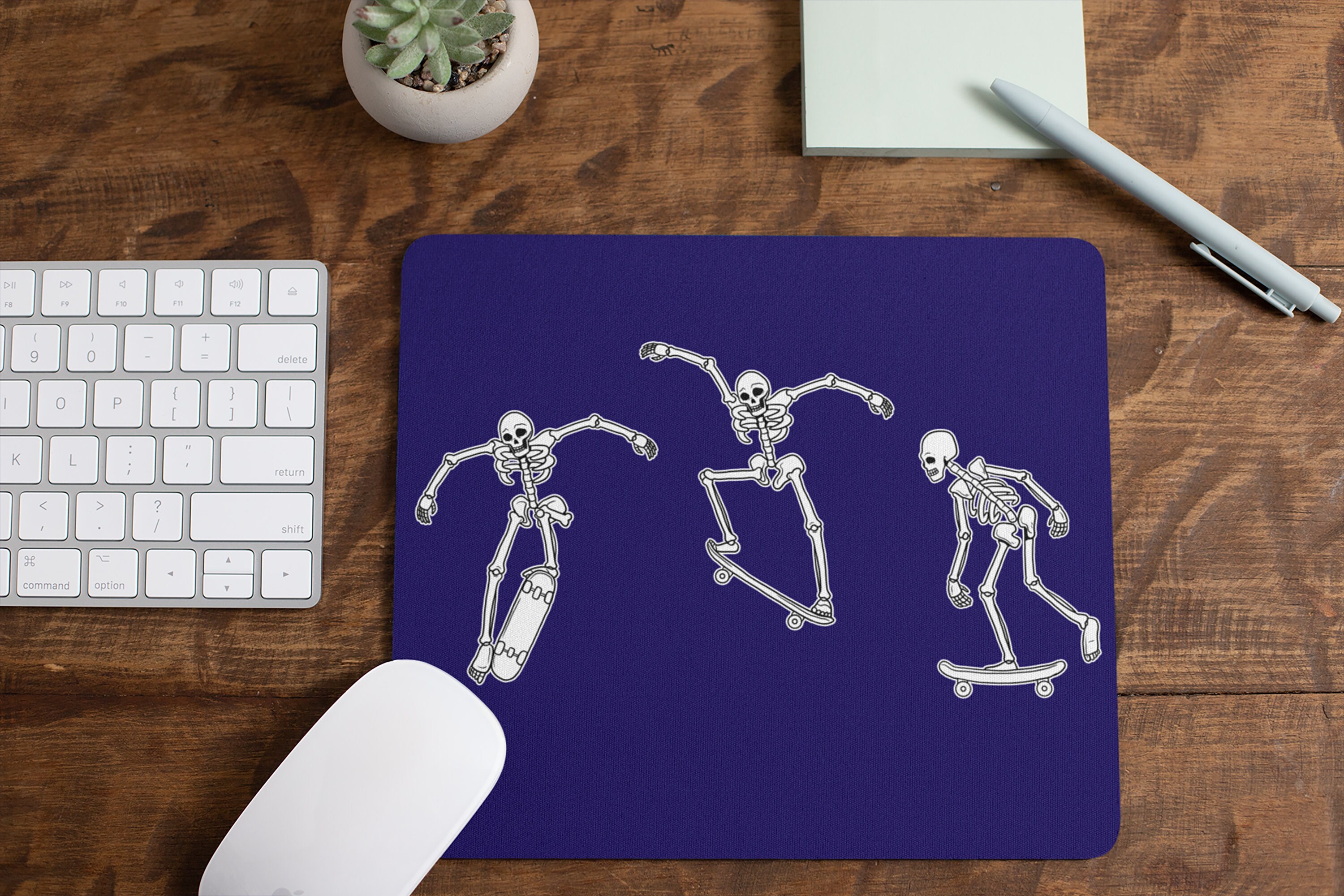 Skeleton Mouse Pad Skateboard Gifts Halloween Custom Mouse - Etsy