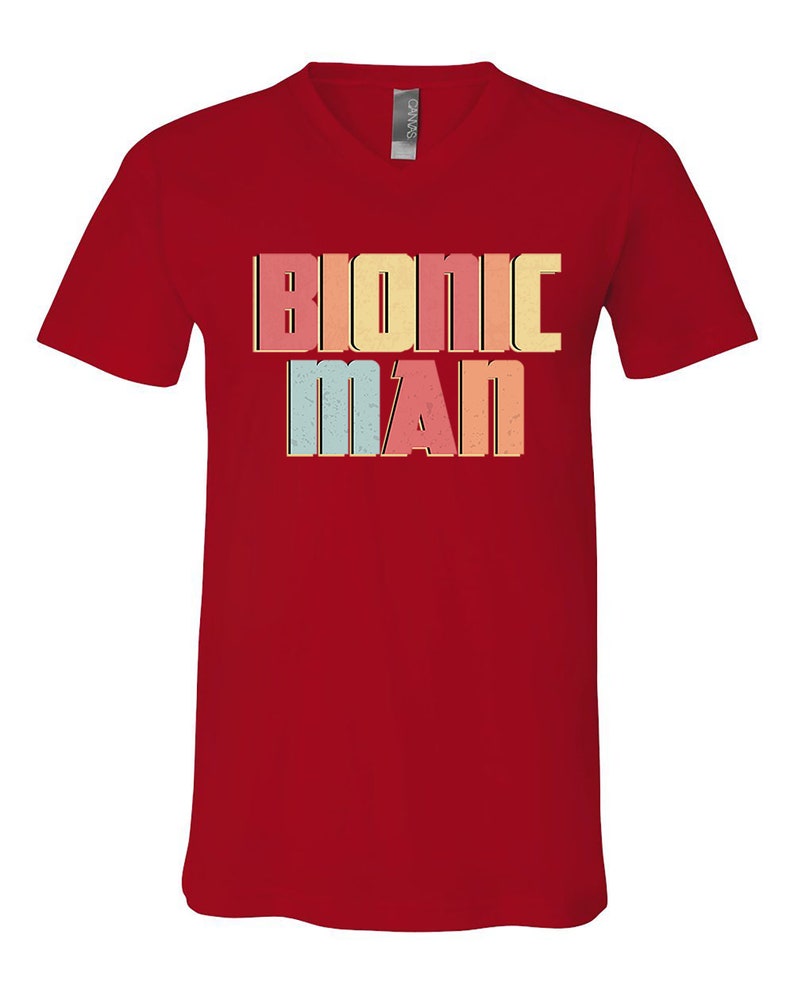 Bionic Man T-shirt, V-neck Injury Accident Get Well Tee Shirt, Broken ...