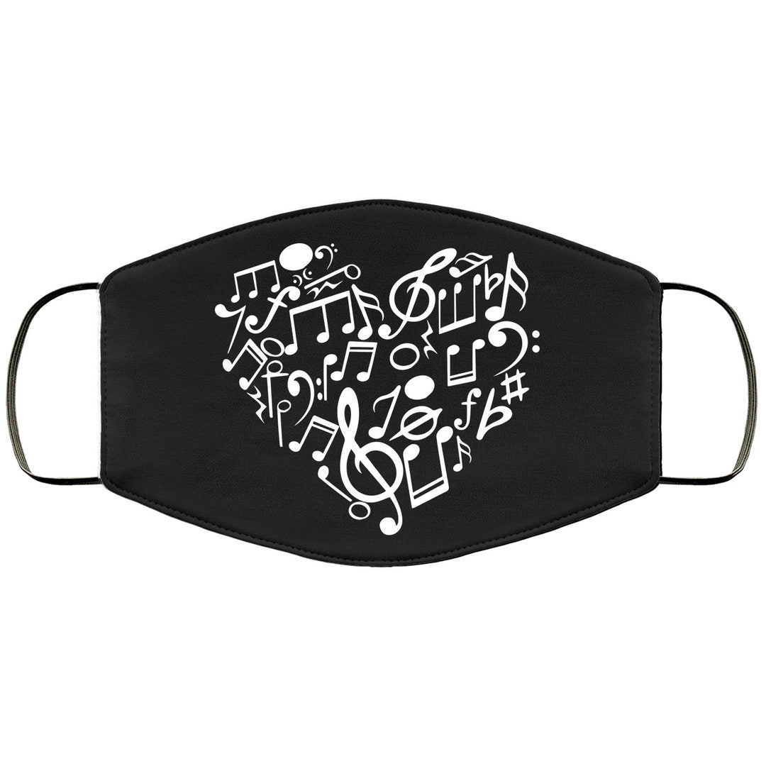 Heart Music Notes Face Mask Adult & Kids Mask Musician Masks Anti ...