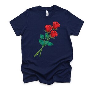 Womens Red Roses Tshirt / Floral Graphic Tee / Garden Flower Shirt ...
