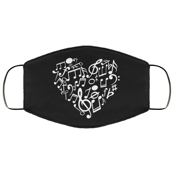 Heart Music Notes Face Mask Adult & Kids Mask Musician Masks | Etsy