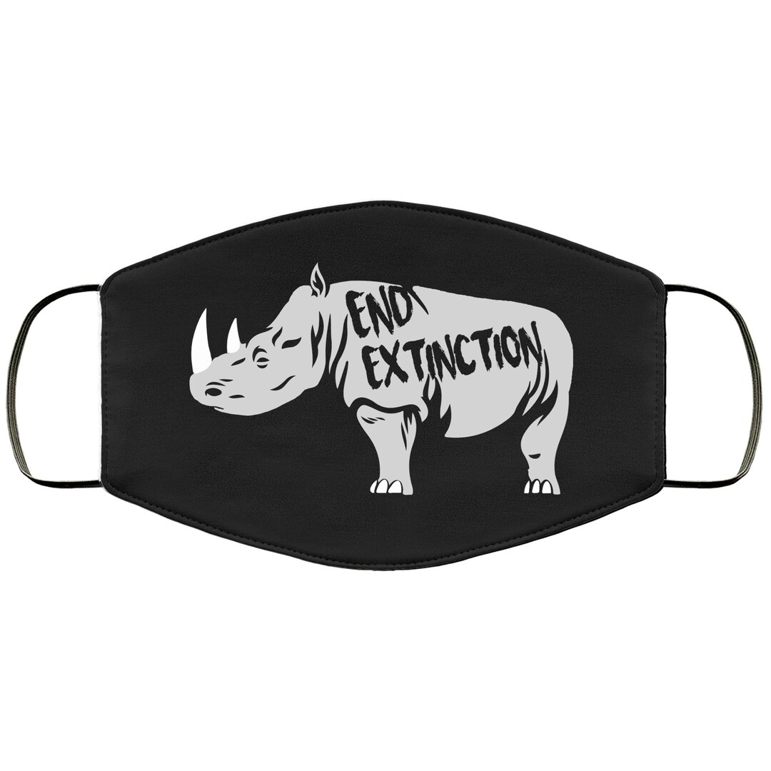 End Extinction Rhino Face Mask Adult & Kids Mask Save African Wildlife ...