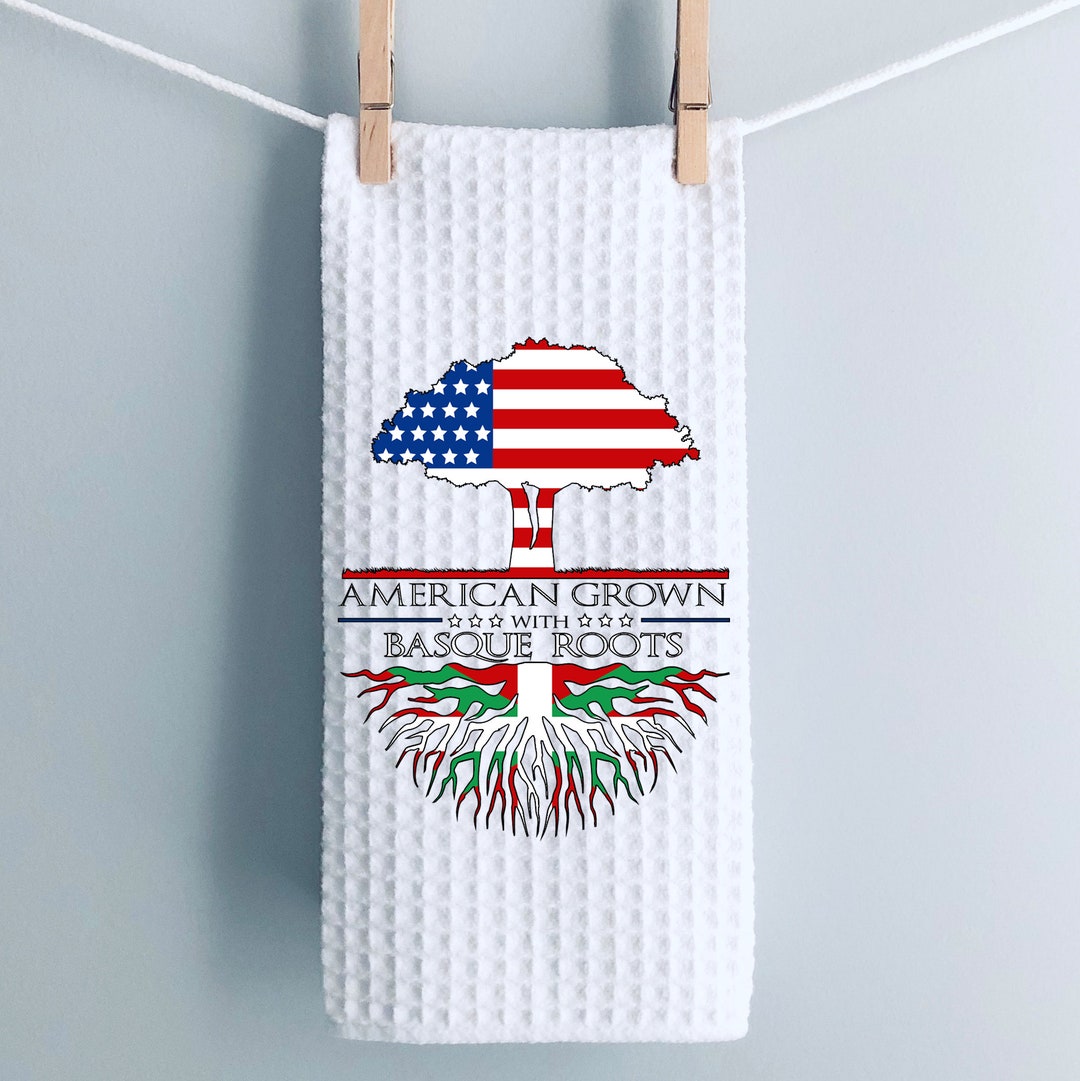 Basque Roots Kitchen Towel Dish Cloth American Grown Basques Flag ...
