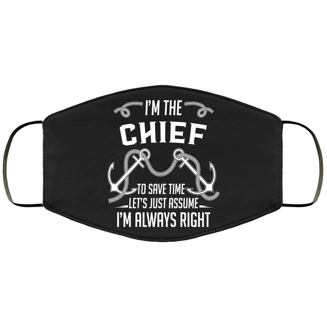 Boat Chief Face Mask Captain Ship Anchor Mask Face Masks Anti Microbial ...