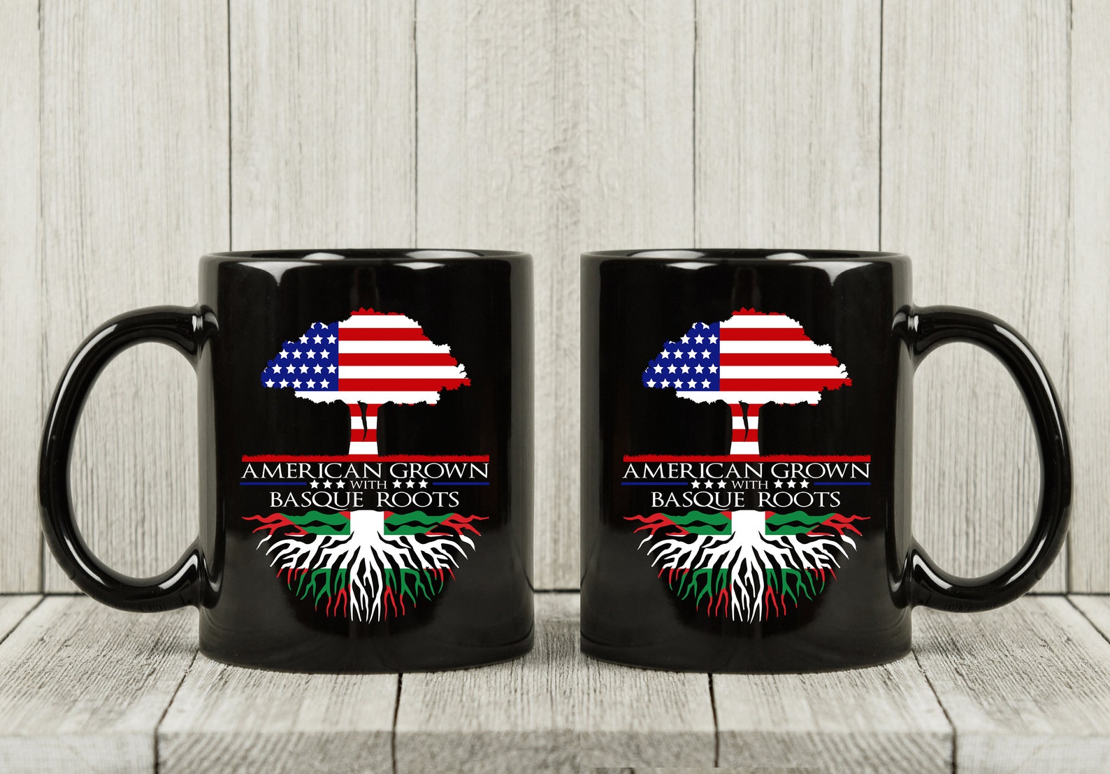 American Grown Basque Roots Mug / USA Basques Flag Personalized Coffee ...