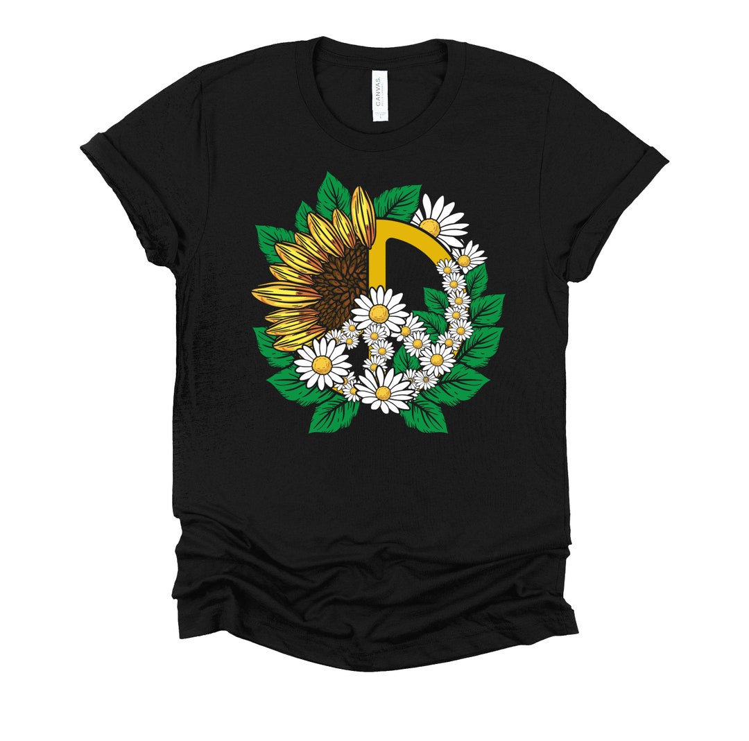 Peace Sign Shirt / Hippie Daisy Peace / Peace Symbol / Spring Flowers ...