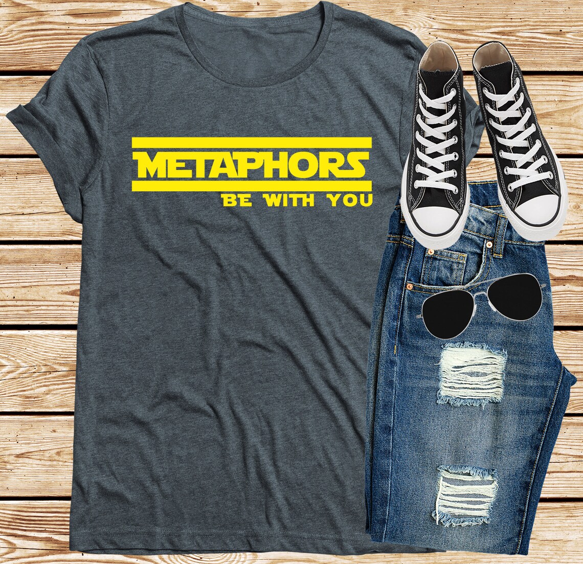 Metaphors Be With You Metaphors Pun Tshirt Grammar Scifi | Etsy