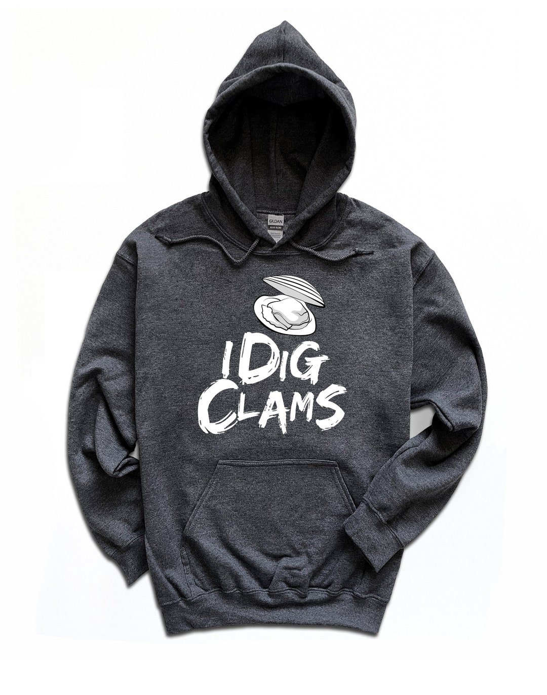 I Dig Clams Hoodie / Clam Shell Digger Sweater / Hooded Sweatshirt ...