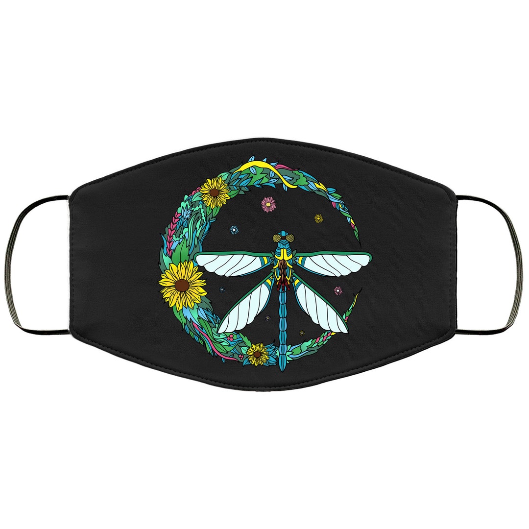 Half Moon Dragonfly Face Mask Adult & Kids Mask Dragon Fly Animal Print ...