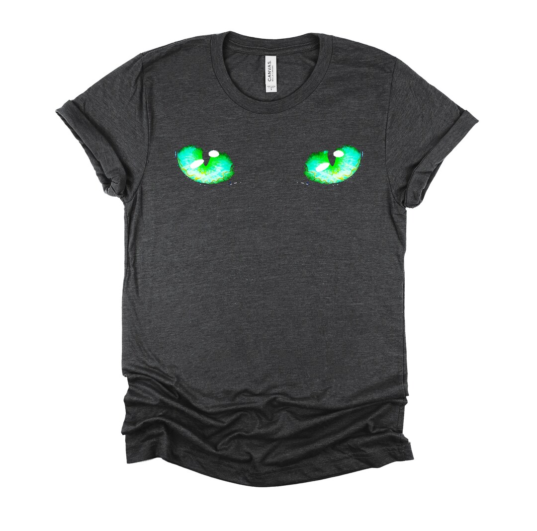 Green Cat Eyes Shirt / Cat Owner Shirt / Spooky Cat Eyes / Halloween ...