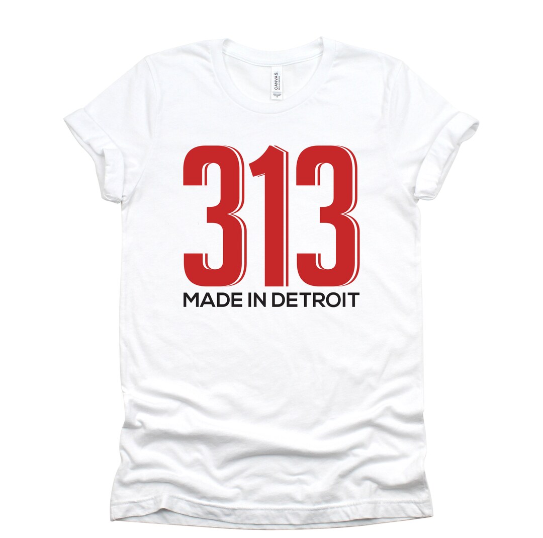 313 Made in Detroit Tshirt, Downtown Michigan Pride US City State ...