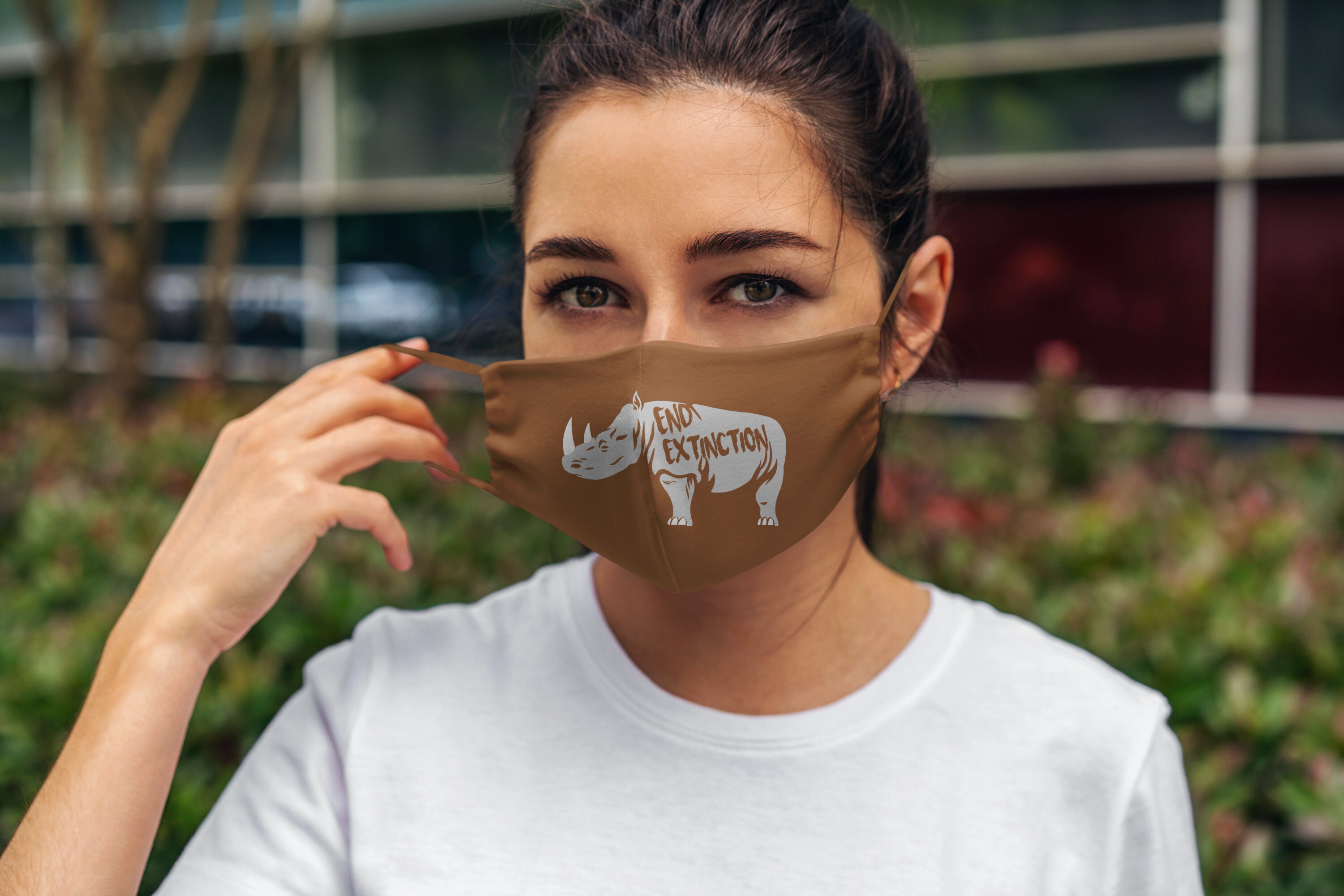 End Extinction Rhino Face Mask Adult & Kids Mask Save African Wildlife ...