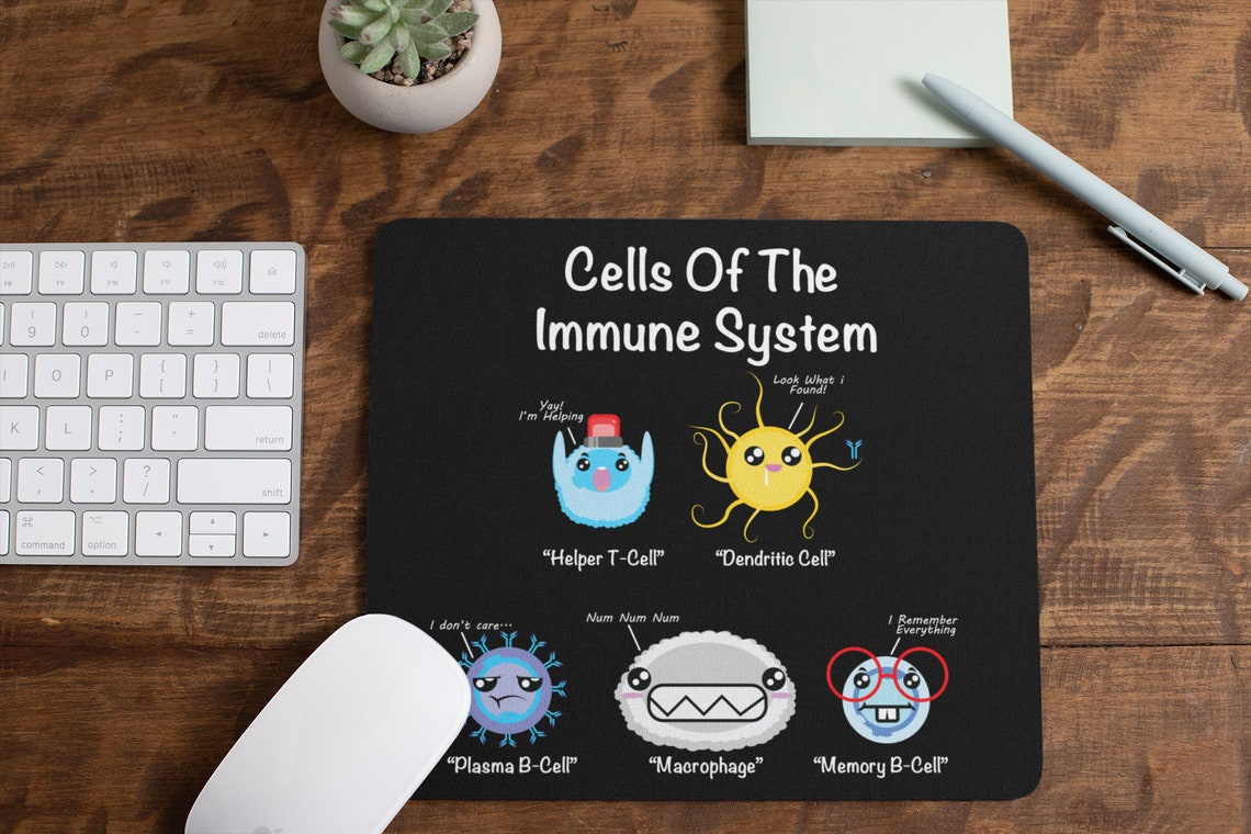 Cells of the Immune System Mouse Pad Funny Science With Wrist - Etsy