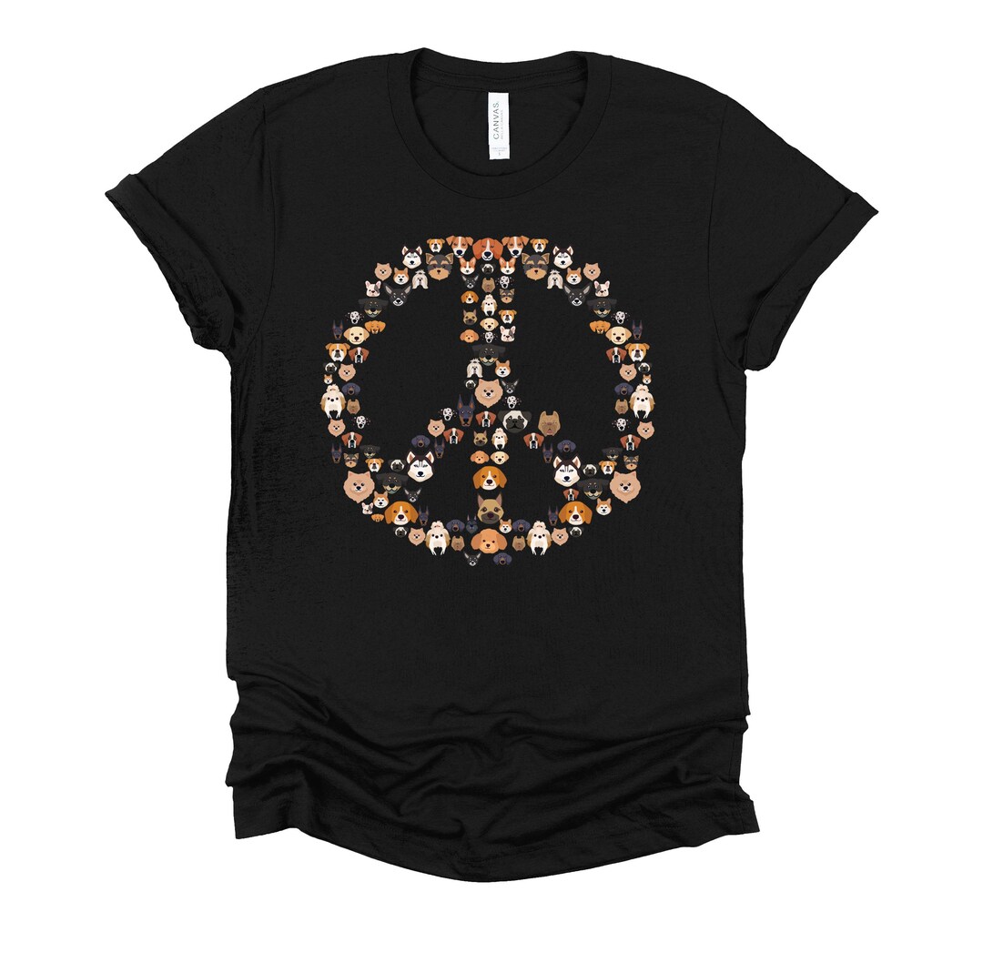 Dog Peace Shirt / Peace Sign T Shirt / Dog Lover Tshirt / Peace Symbol ...