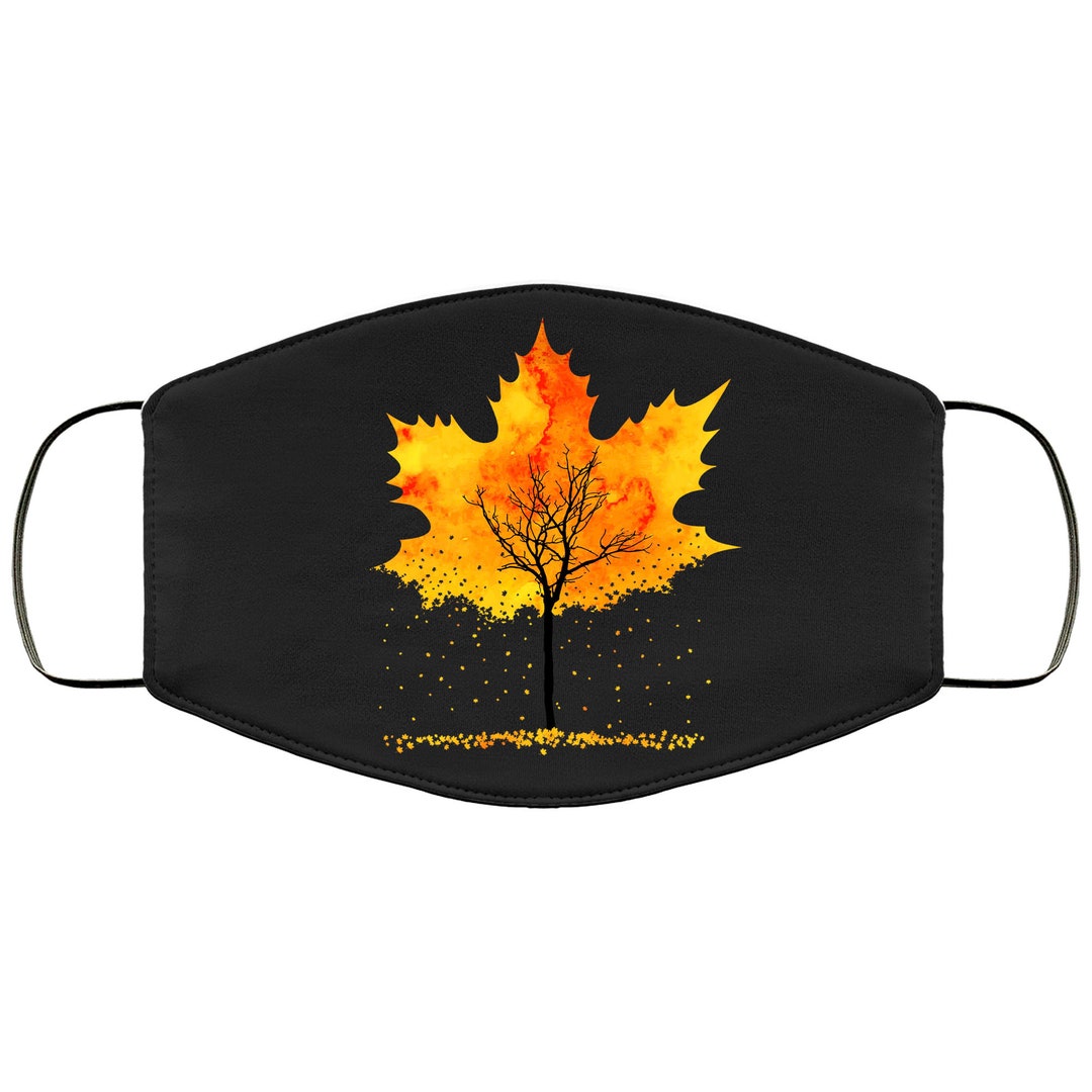Maple Leaf Face Mask Adult & Kids Mask Maple Tree Leaves Autumn Face ...