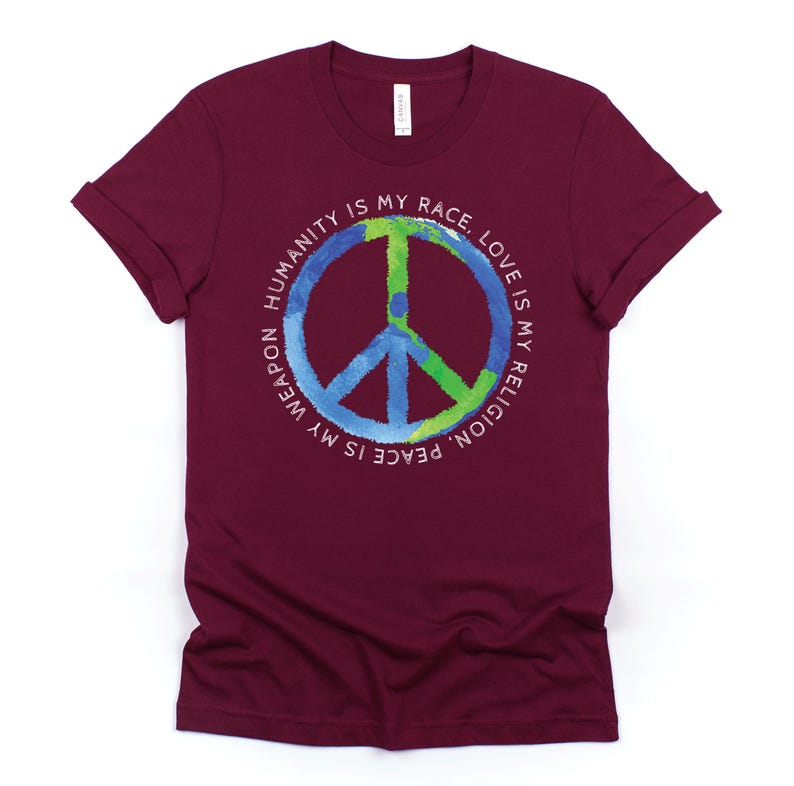 Peace Sign Shirt / Earth Day Tshirt / Humanity is My Race / Peace ...