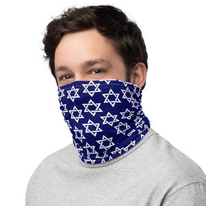 Jewish Star Gaiter Star of David Blue & White Israel Face Mask - Etsy