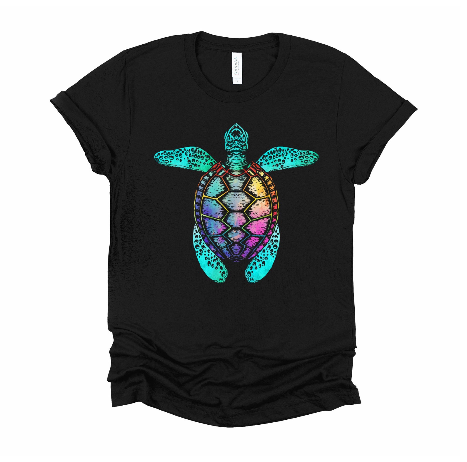 Cute Colorful Sea Turtle Shirt Rainbow Shell Tshirt Animal - Etsy