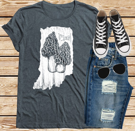 Vintage Morel Mushroom Hunting Tshirt Morchella Picking | Etsy