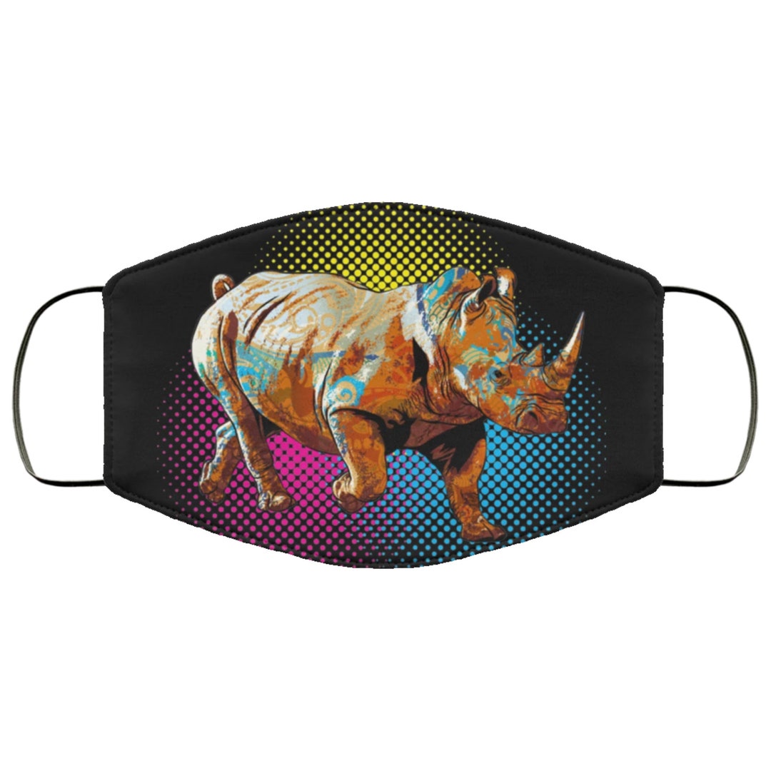 Rhino Face Mask Adult & Kids Mask Save Safari African Wildlife Animal ...