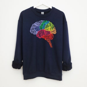 Brain Parts Sweatshirt / Neurologist Sweater / Neuroscience Pullover ...