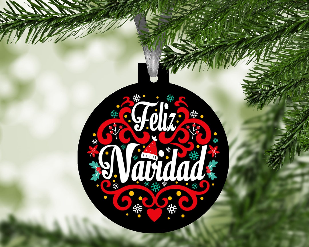 Feliz Navidad Ornament / Christmas Aluminum Ornament / Spanish ...